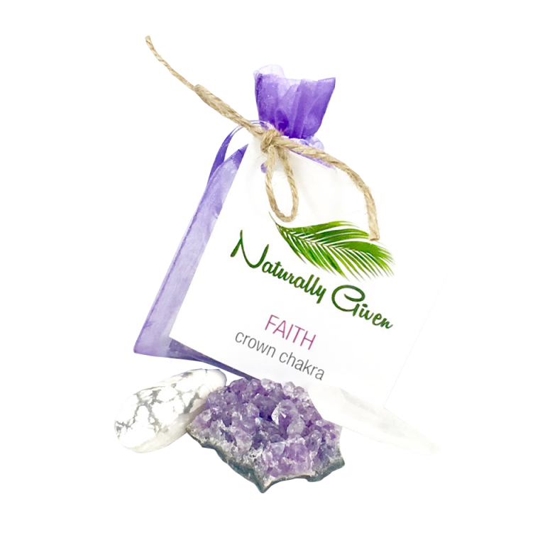 Faith, Crown Chakra Crystal Pouch - Naturally Given